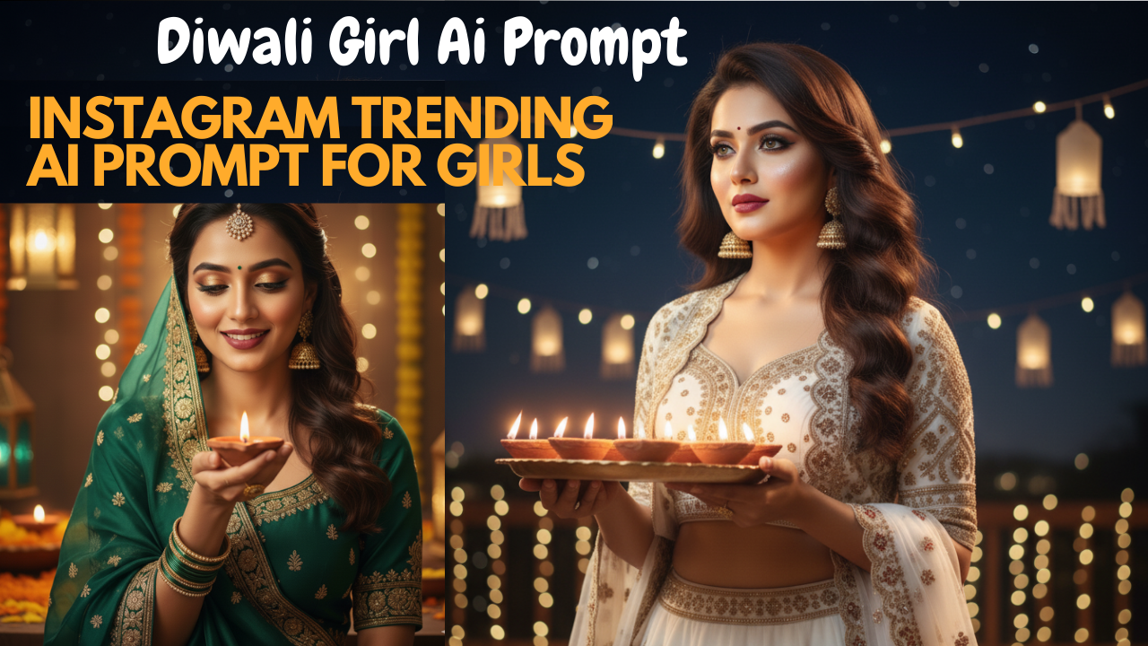 Diwali Girl Ai Photo Prompt For Instagram Post | Gemini AI Diwali Photo ...