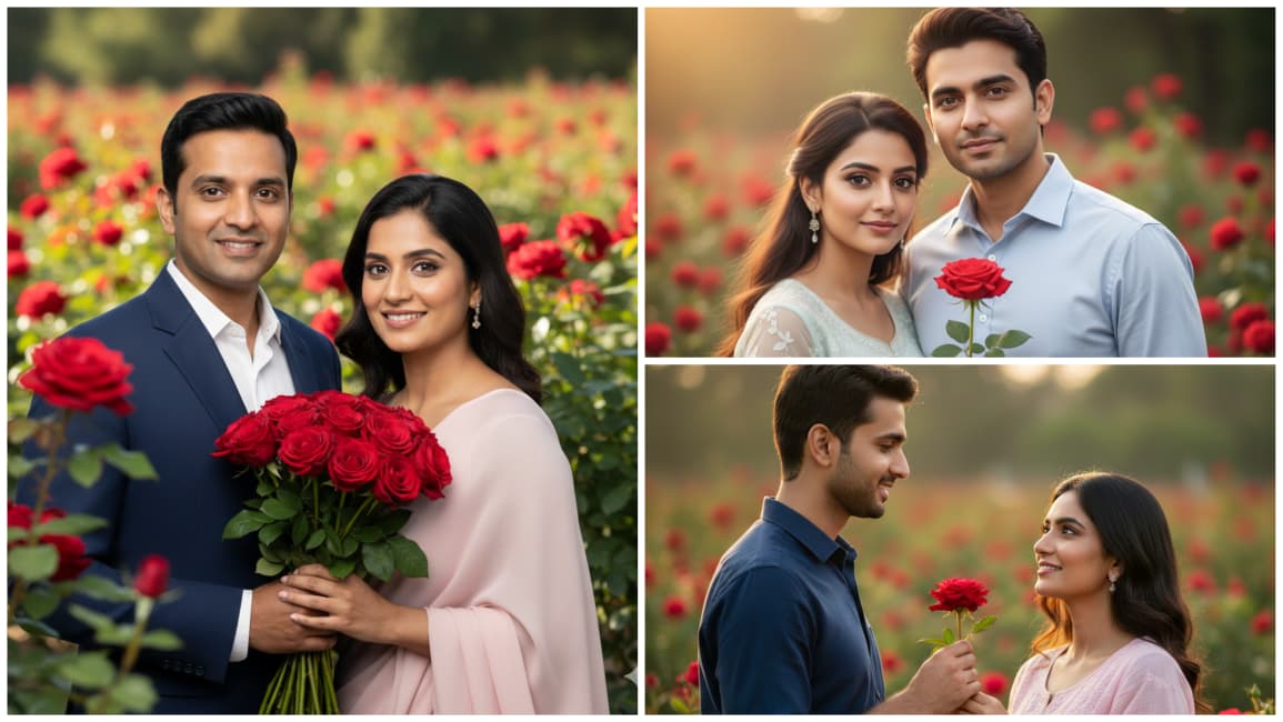 Rose Day Ai Photo Editing Prompts | Rose Day Couple AI Prompt For Gemini
